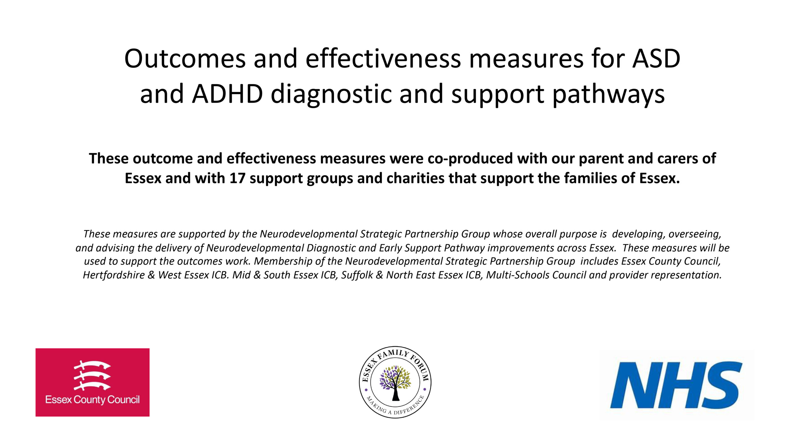 Neurodevelopmental Diagnostic Pathways in Essex - Essex Family Forum